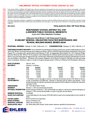 Fillable Online preliminary official statement dated november 16, 2023 ...
