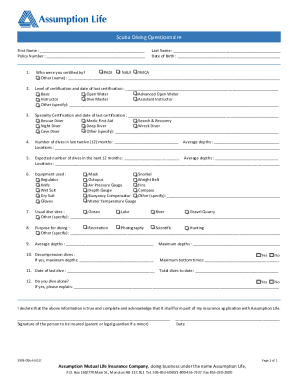 Fillable Online PADI Discover Scuba/Discover Scuba Diving Statement Fax ...