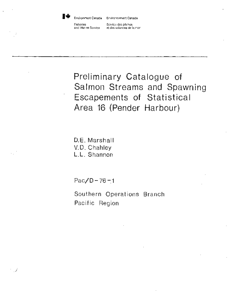 Fillable Online waves-vagues dfo-mpo gc Preliminary Catalogue of Salmon ...
