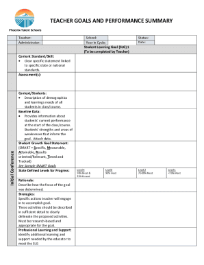 Fillable Online Administrator Goals: Guidance, Exemplars, and Optional ...