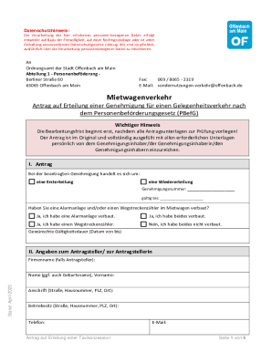 Ausfüllbar Online Antrag auf Erteilung einer Mietwagenkonzession PDF ...