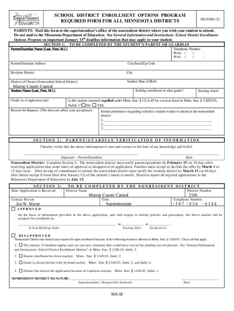 Fillable Online Statewide Enrollment Options Form - StudyLib Fax Email Print - pdfFiller