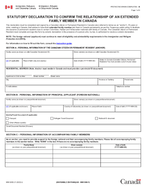 Fillable Online statutory declaration for biological parents affirming ...