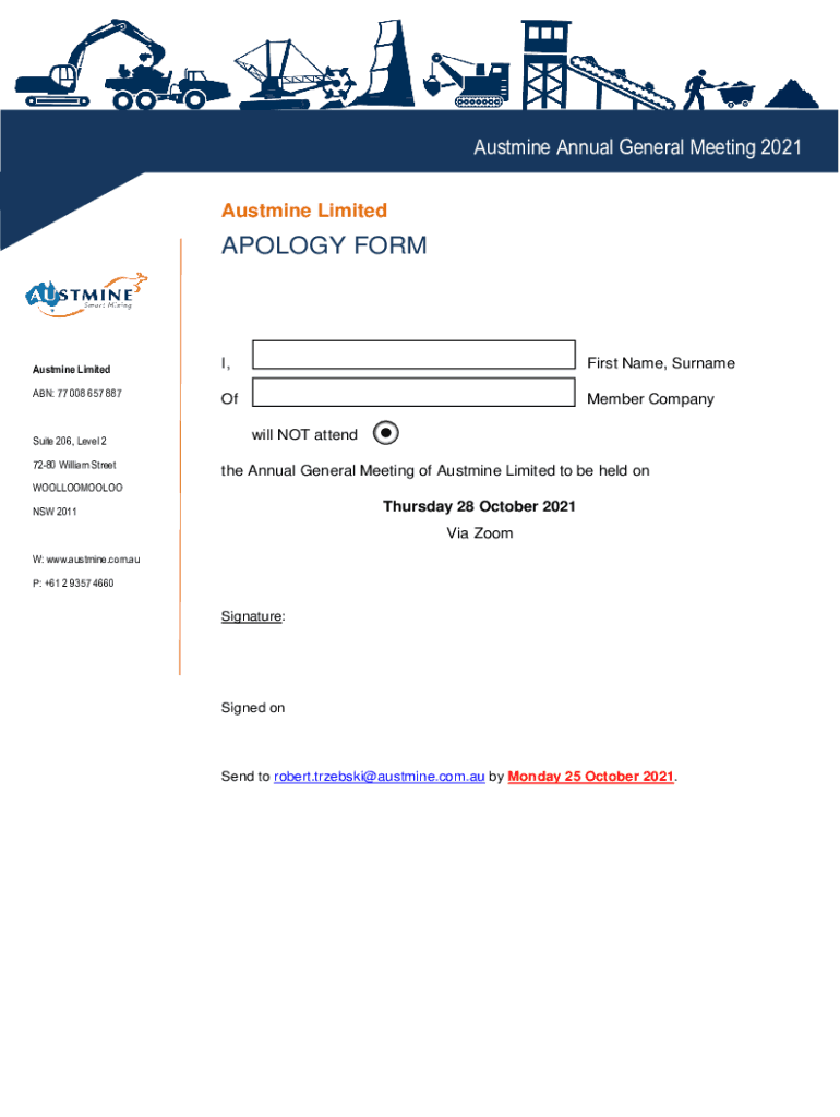 Fillable Online APOLOGY FORM Fax Email Print - pdfFiller