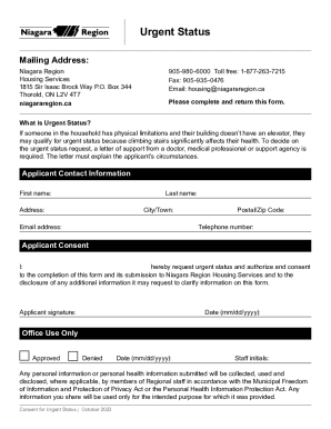 Fillable Online Urgent Status Form Fax Email Print - pdfFiller