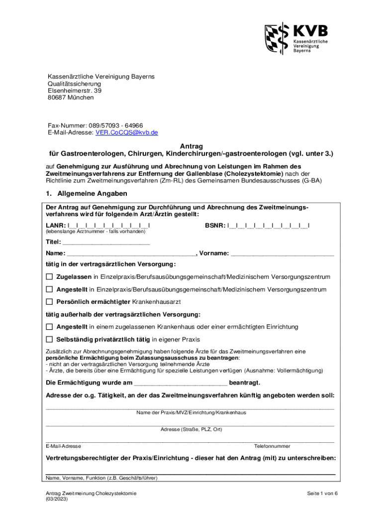 Ausfüllbar Online KVB-FORM-Zweitmeinung-Cholezystektomie-Genehmigung ...