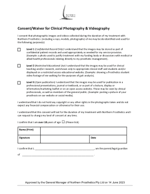 Fillable Online Clinical photography/video/voice recording Consent Form ...