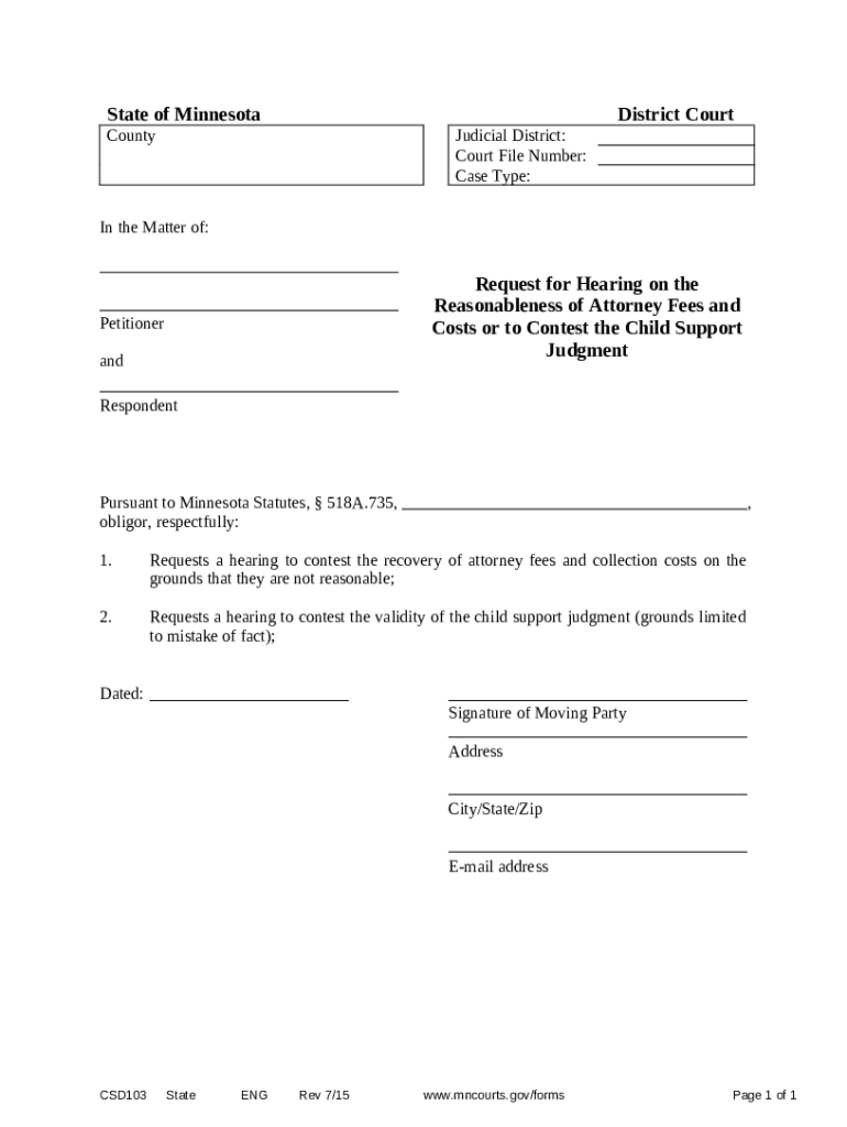 Rule 119.Applications for Attorney Fees - MN Court Rules Doc Template ...