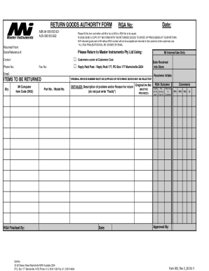 Fillable Online Form 003 Returns - RGA Form - Form 003Rev 520 06 11.xls ...
