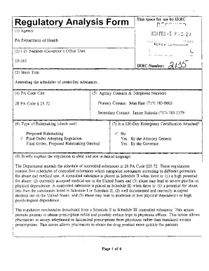 Fillable Online Regulation #11-261: Preparation of Forms Fax Email ...