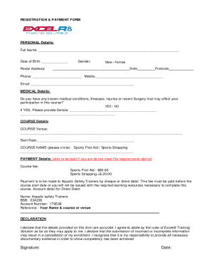 Fillable Online Aquatic Safety Trainers - AST registration form. GAQAP ...