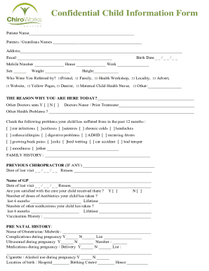 Fillable Online 1a. CHILD New Patients Information Form (Reception).docx Fax Email Print - pdfFiller