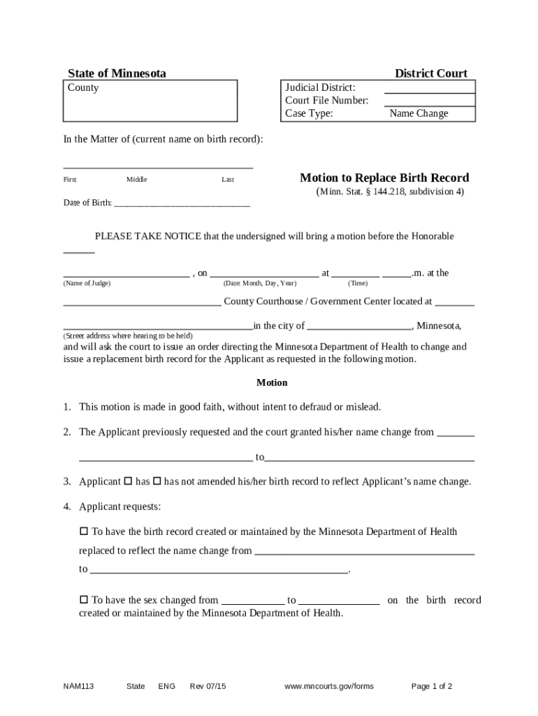 Getting a Name Change in Minnesota - How to, Legally Doc Template ...