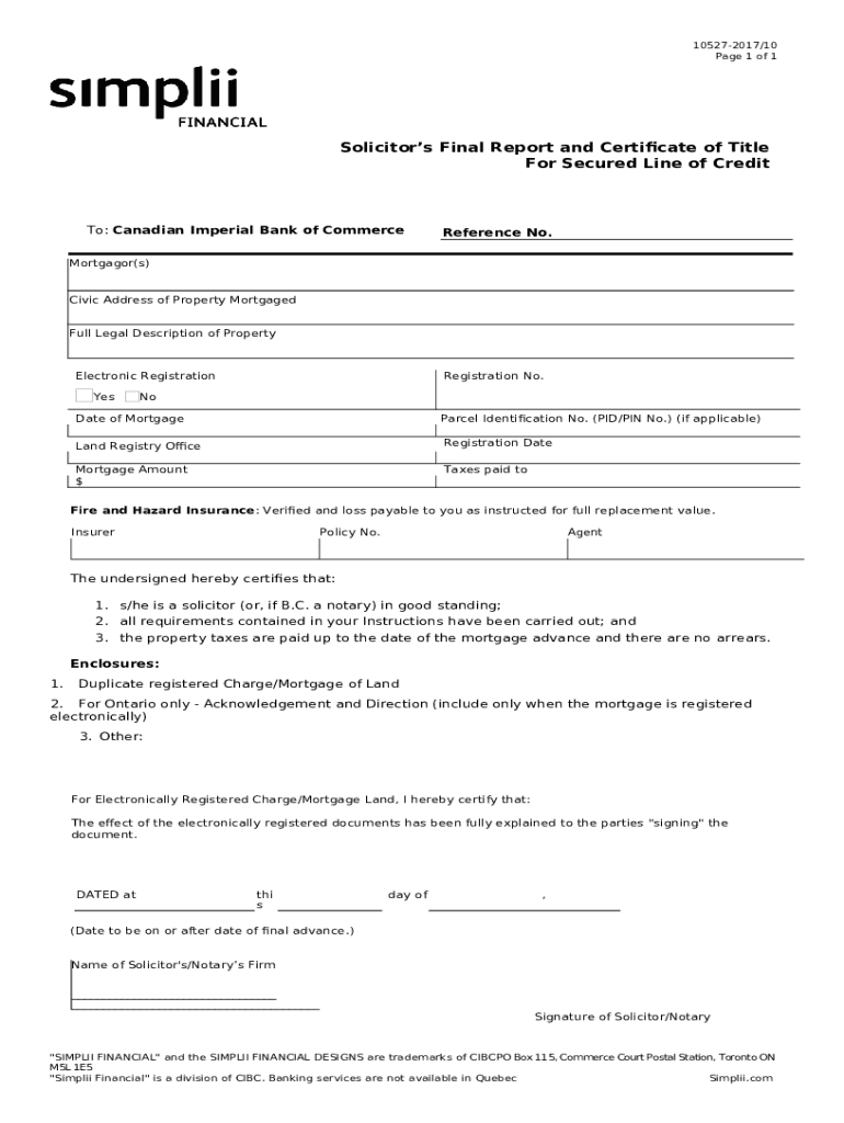 Solicitor's Final Report and Certificate of Title (1006 Doc Template ...