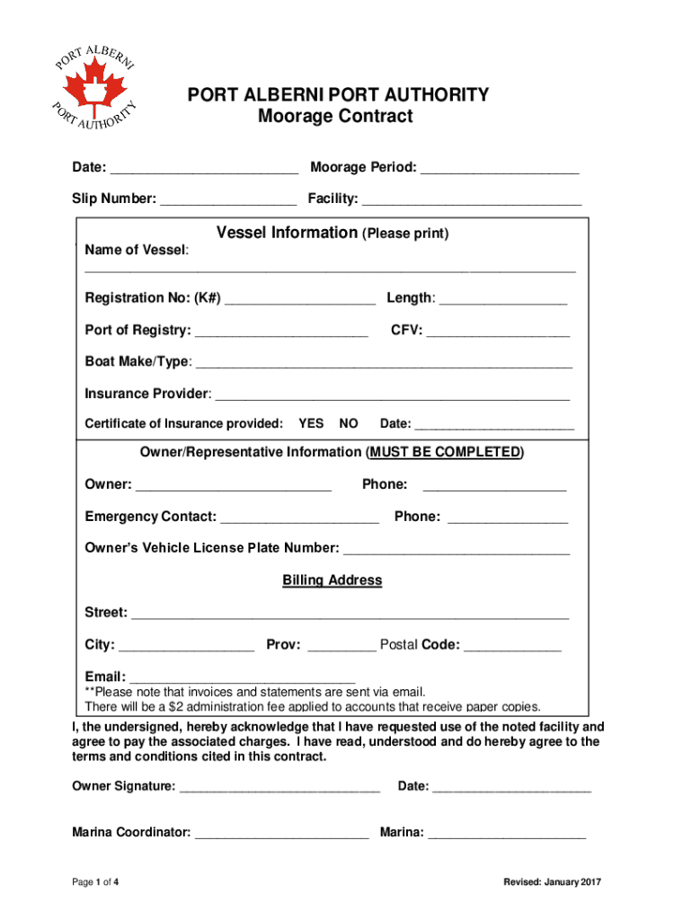 Fillable Online Harbour Quay Marina Fax Email Print - pdfFiller