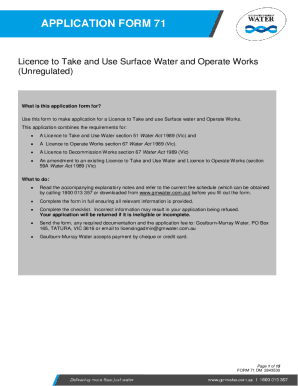 Fillable Online Form 71 + 91 - Apply for a take and use water and ...