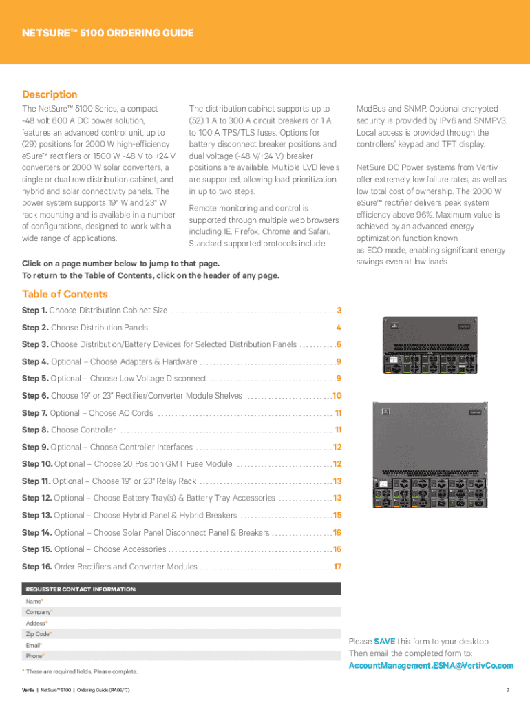 Fillable Online Vertiv NetSure 5100 DC Power Systems Fax Email Print ...