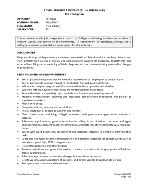 Fillable Online student trainee (administrative and office support) Fax ...