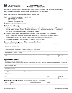 Fillable Online How do I file an unlicensed activity complaint for a ...