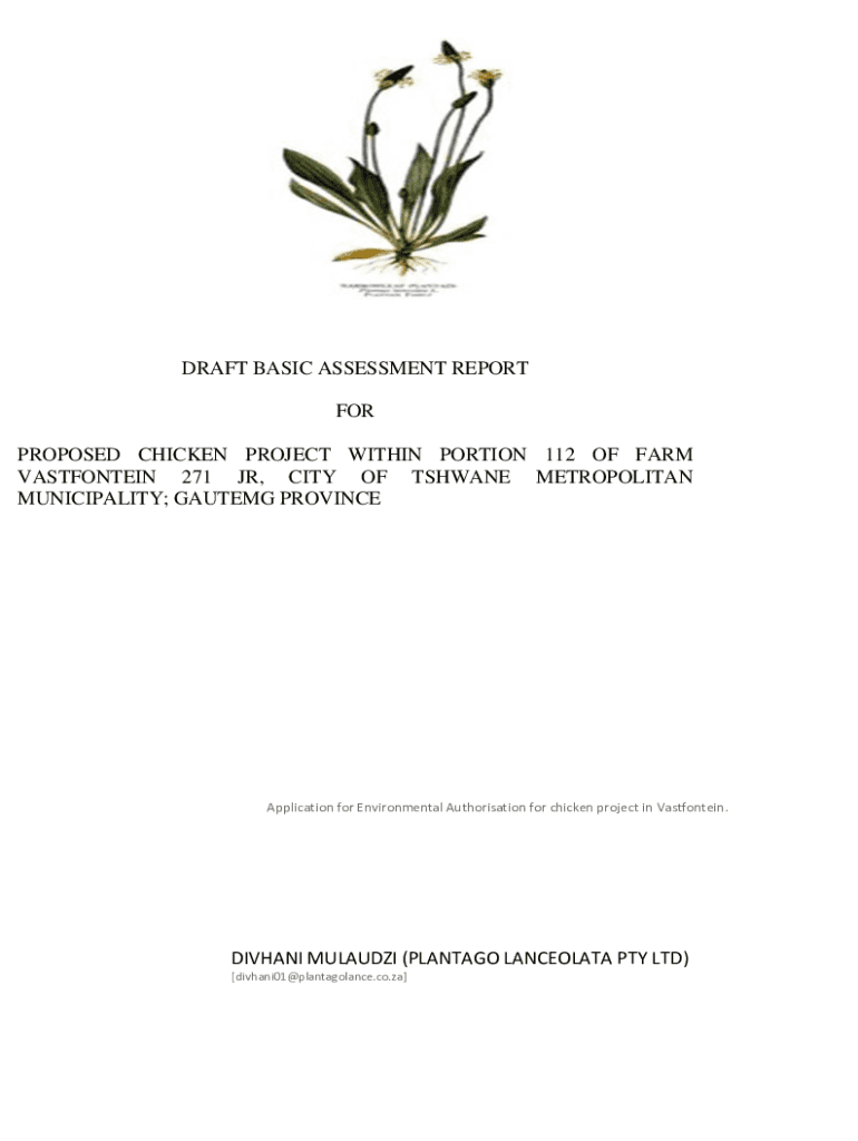 Fillable Online Draft basic ASSESSMENT REPORT FOR PROPOSED CHICKEN ...