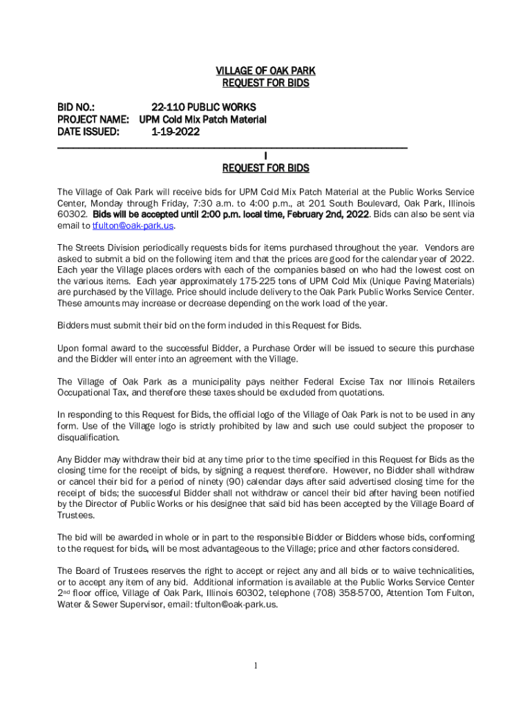 Fillable Online UPM Cold Mix Patch Material DATE ISSUED Fax Email Print ...