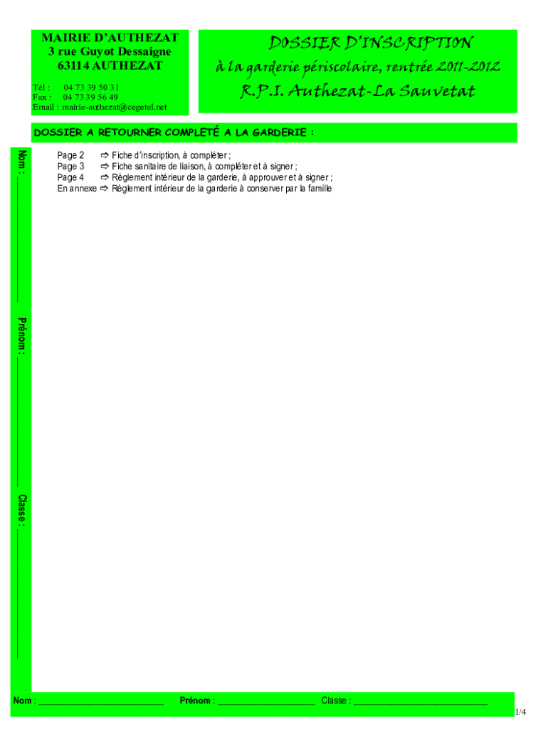 Remplissable En Ligne Inscription et modalits de paiement des facturations ... Fax Email ...