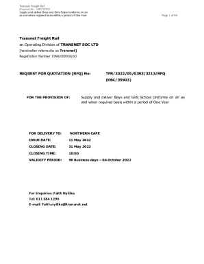 Fillable Online Supply and Delivery of Boys and Girls School Uniforms on ... Fax Email Print ...