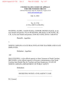 Fillable Online files eqcf No. 22-1730 (1:19-c Fax Email Print - pdfFiller