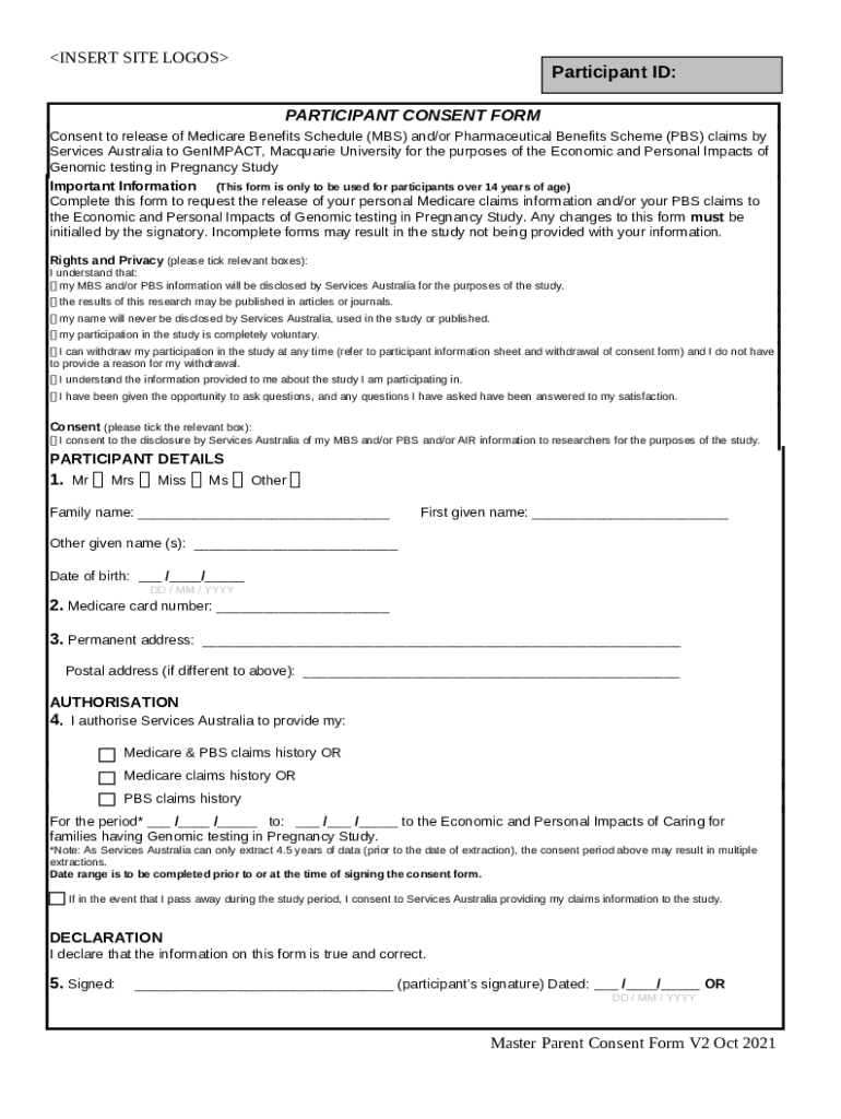 Participant consent . - Public Library of Science Doc Template | pdfFiller