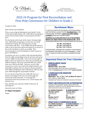 Fillable Online BLESSED First Reconciliation and First Communion Fax ...