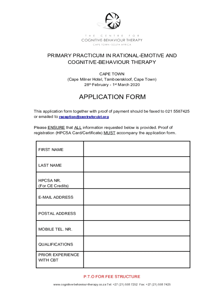 Fillable Online REBT Primary Certificate Practicum Fax Email Print - pdfFiller