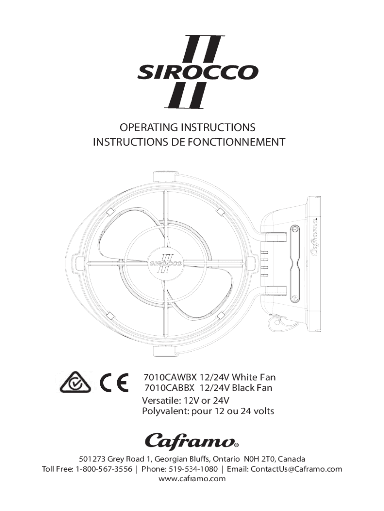 Fillable Online Mounting Kit for Caframo Sirocco 12/24V Fan (Black) Fax ...