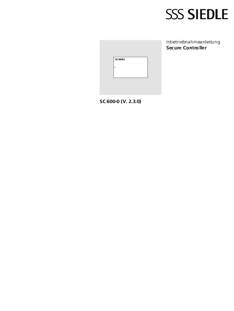 Ausfüllbar Online Inbetriebnahmeanleitung Secure Controller SC 600-0 (V. 2.3.0 ...