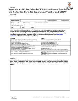 Fillable Online EDST5118 Special Education Lesson Feedback and ...