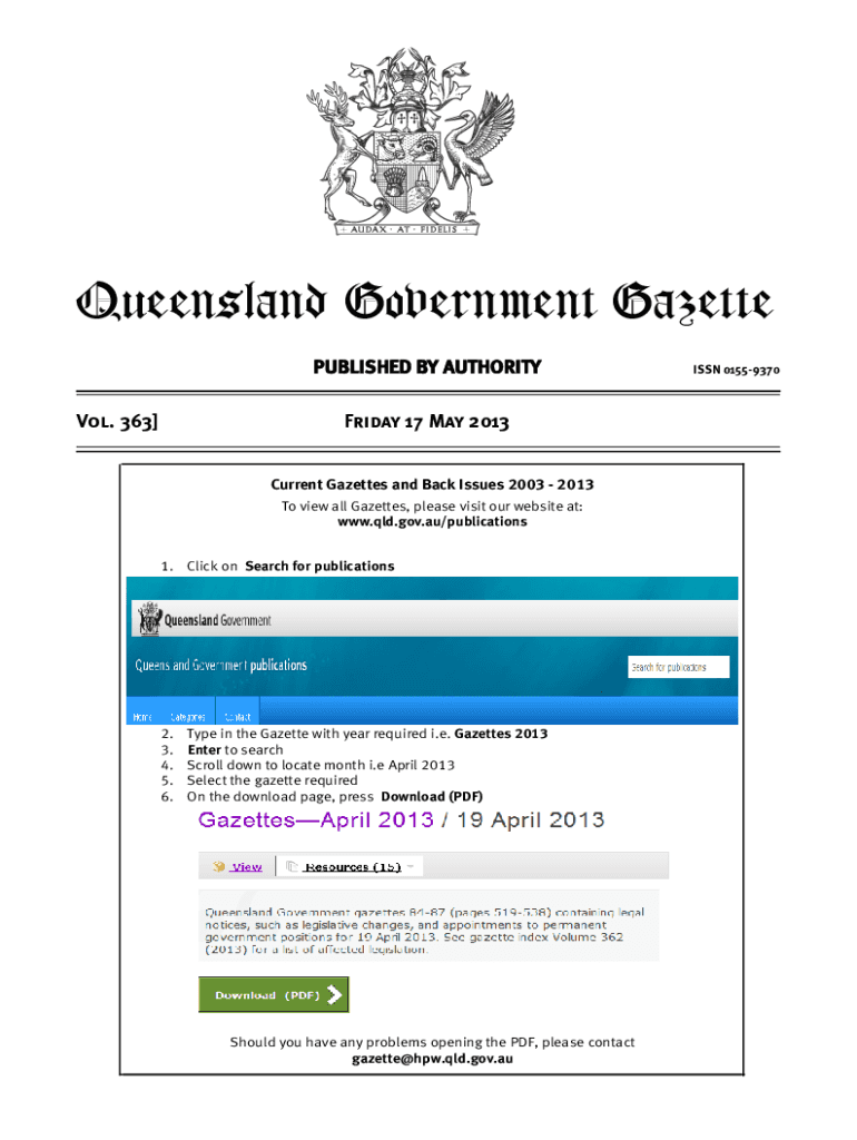Fillable Online Government Gazettes - Law - Library guides at Griffith ...