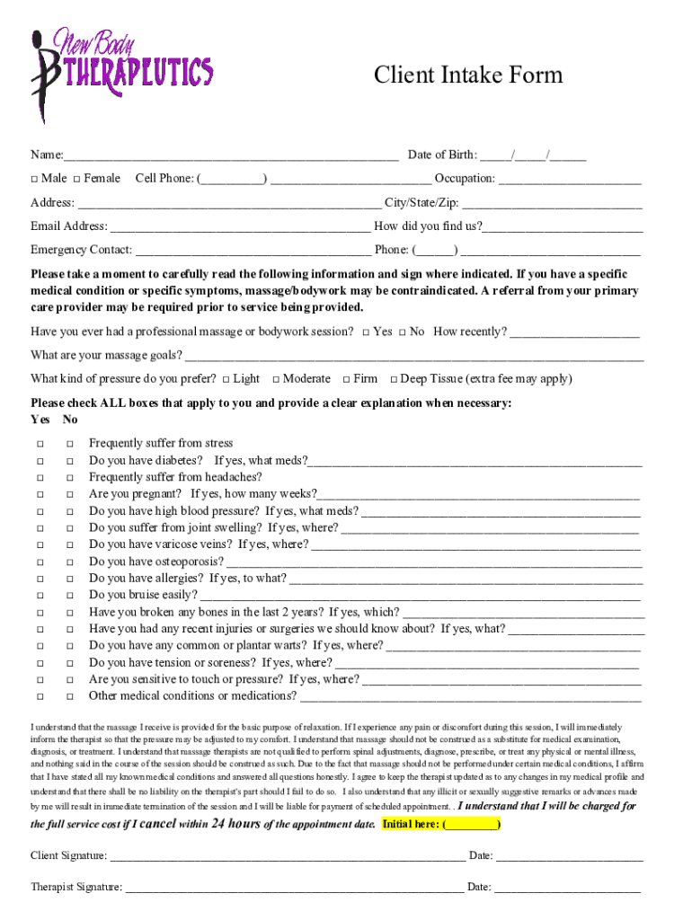 Fillable Online Intake-form.pdf - Medford Fax Email Print - pdfFiller