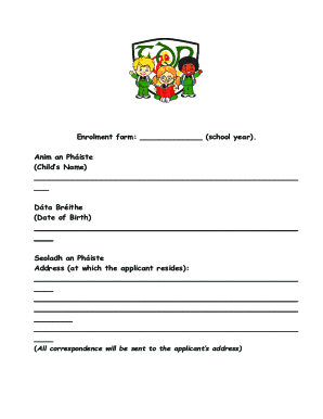 Fillable Online ASD enrolment Form - gdr.ie Fax Email Print - pdfFiller