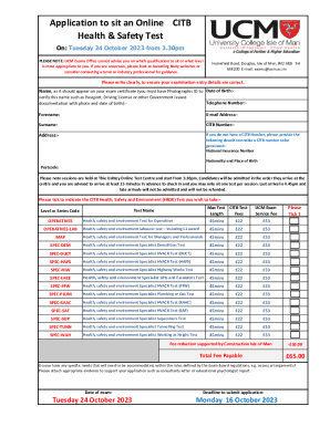 Fillable Online Book Your CITB Health & Safety Test - Construction ...