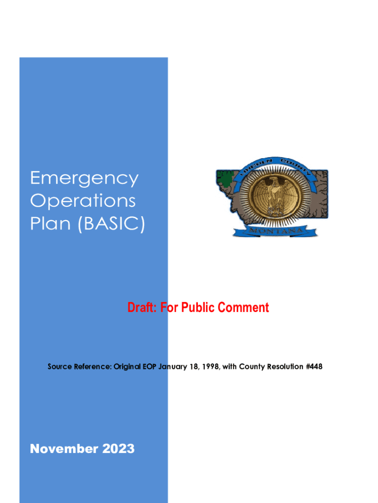 Fillable Online . The mission of the Lincoln County EOP Basic Plan ...