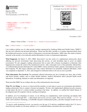 Fillable Online Notice of Data Breach / Data Security Incident Fax ...