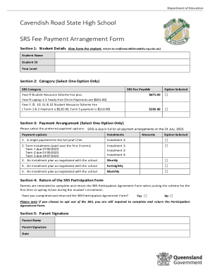 Fillable Online 2023 SRS Fee Payment Arrangement Form . ... Fax Email ...