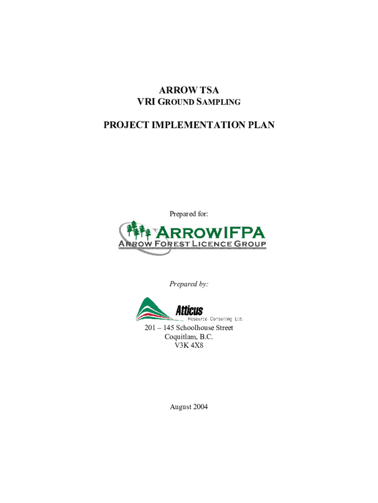 Fillable Online arrow tsa vri ground sampling project implementation ...