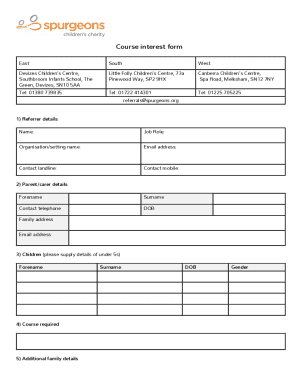 Fillable Online Courses Form Printable.docx Fax Email Print - pdfFiller
