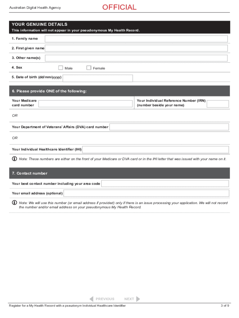 Fillable Online Healthcare Identifiers Service Request or update an ...
