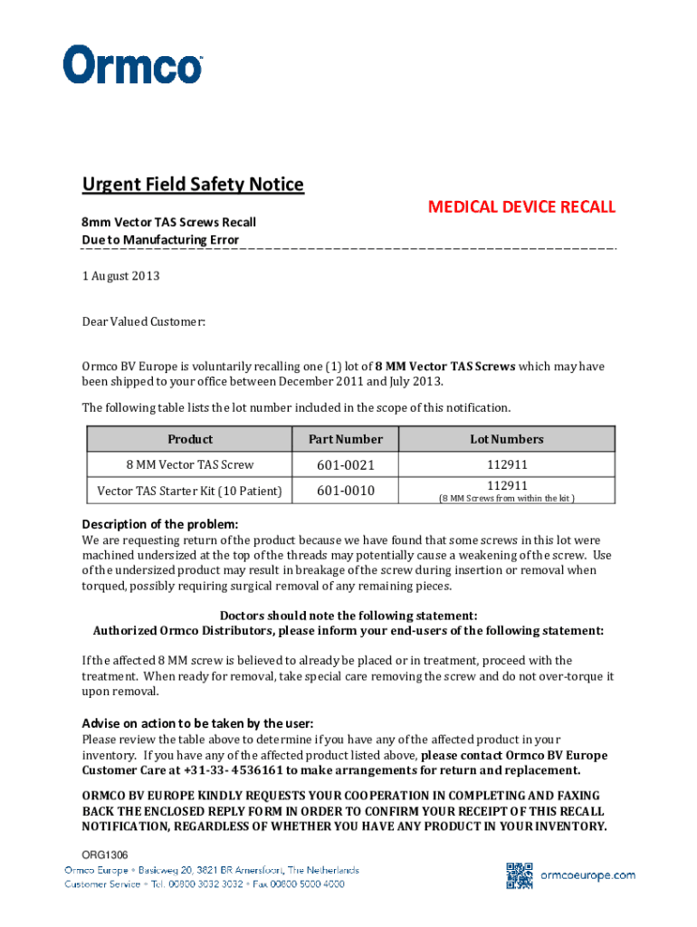 Fillable Online Quality defects and recallsEuropean Medicines Agency ...