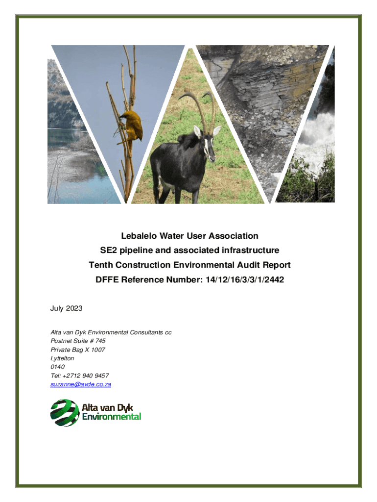 Fillable Online Tenth Construction Environmental Audit Report Fax Email ...