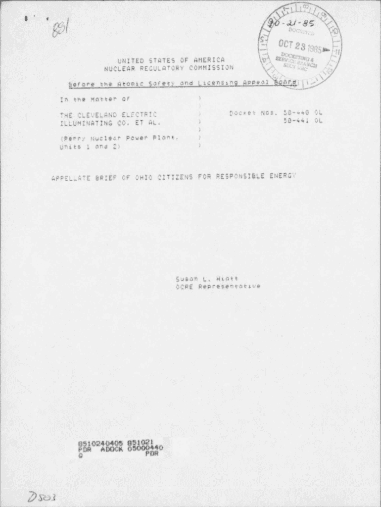 Fillable Online Appellate brief supporting appeal of ASLB decisions ...