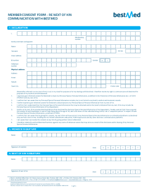 Fillable Online member-consent-form-re-next-of-kin-communication-with ...