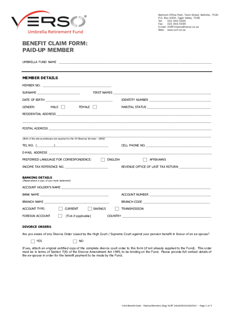 Fillable Online FundsAtWork Umbrella Funds withdrawal form Fax Email ...