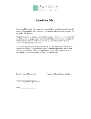 Fillable Online Cancellation policy forms.docx Fax Email Print - pdfFiller